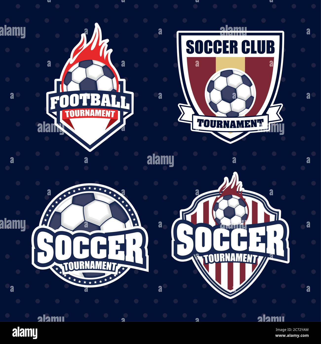 football soccer sport poster with set emblems icons vector illustration ...
