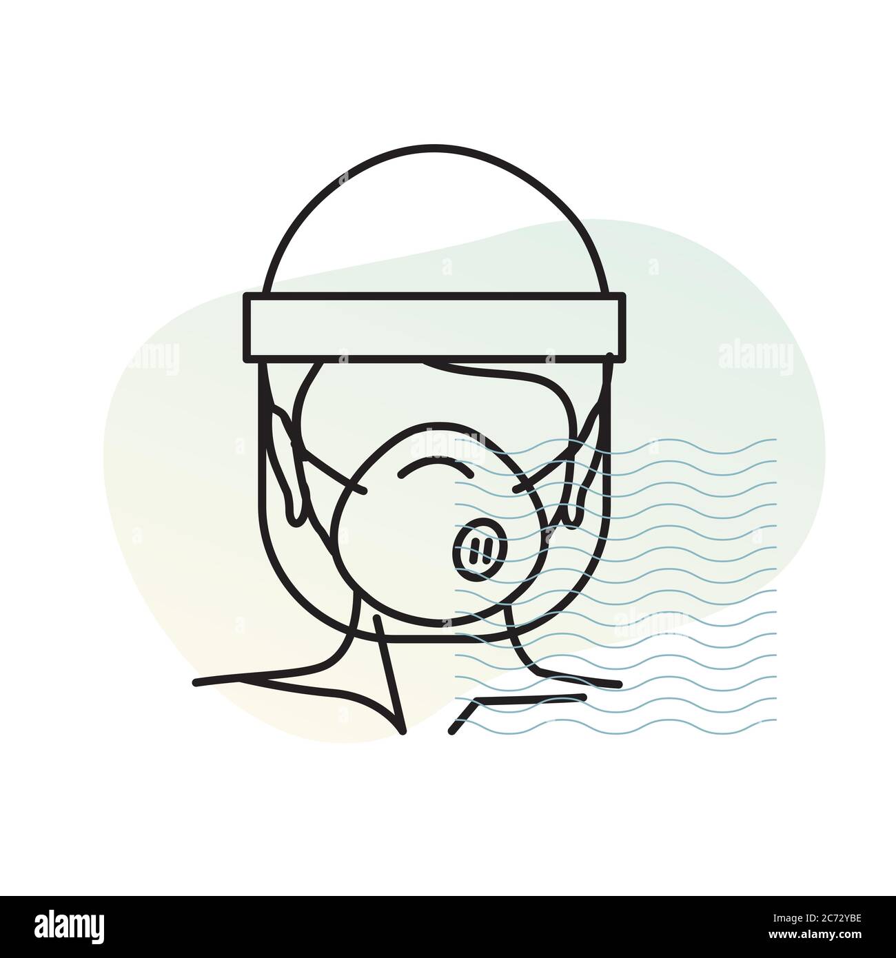 Mandatory to wear Protective Face Mask and Face Shield - Icon as EPS 10 ...