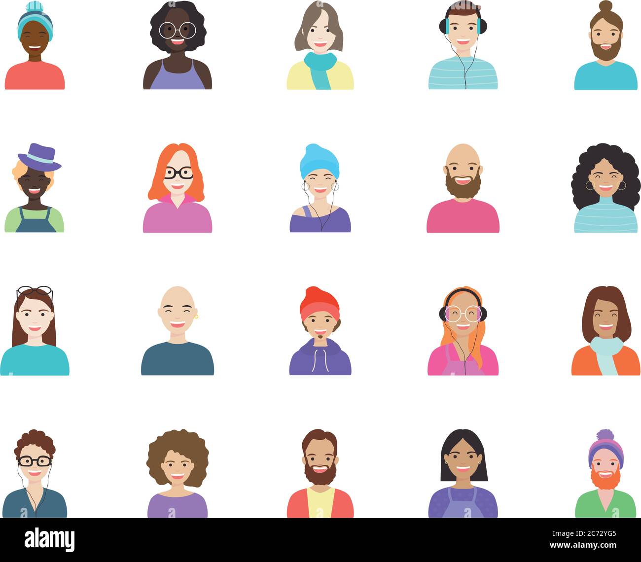 cartoon women and diversity people icon set over white background, flat ...