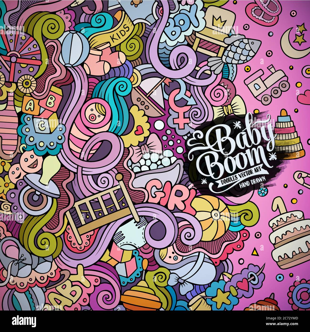 Baby boom cartoon hi-res stock photography and images - Alamy