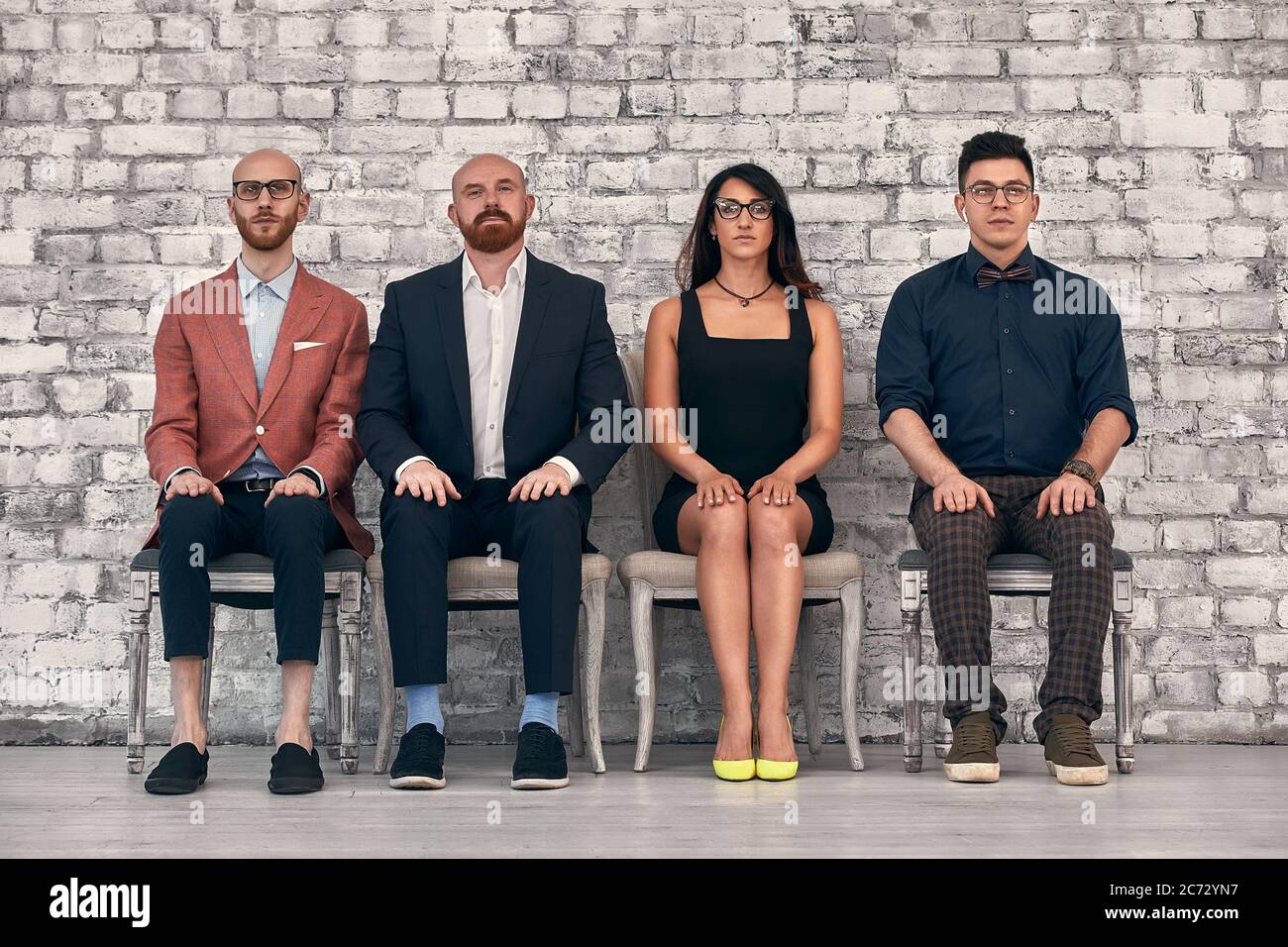 Human Resources Interview Recruitment Job Concept. People are waiting ...