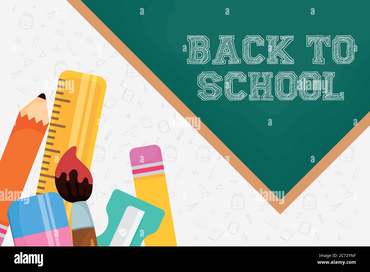 back to school poster with set supplies vector illustration design ...