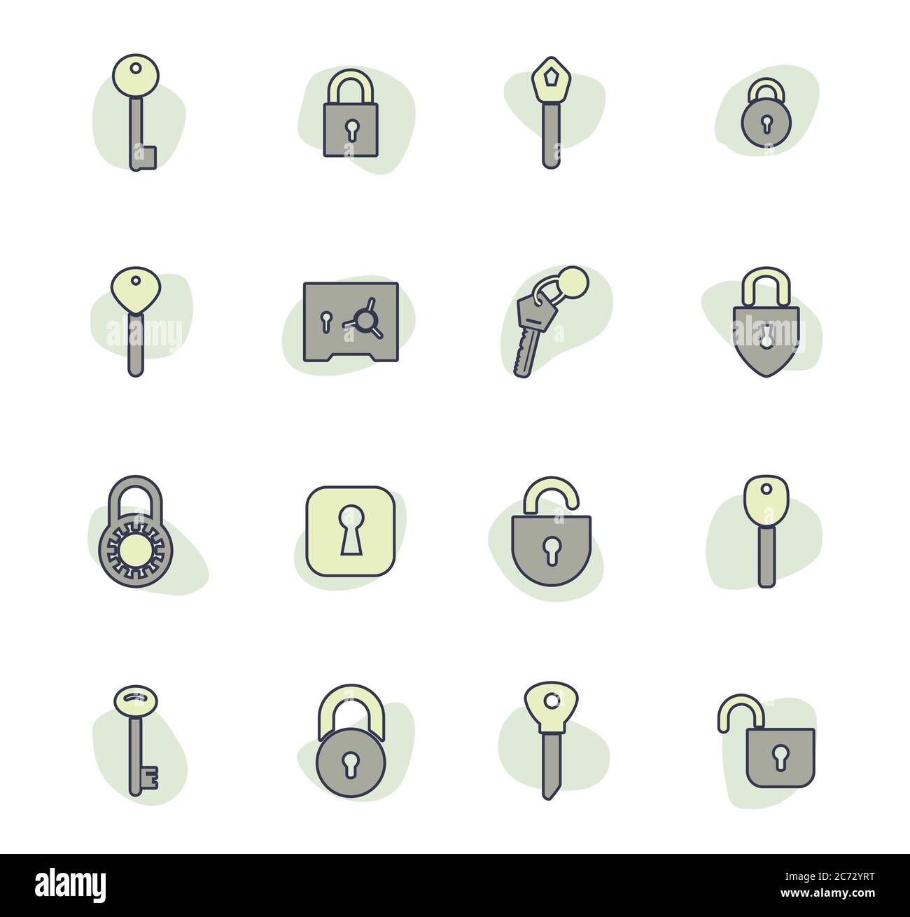 Lock and Key icons set Stock Vector Image & Art - Alamy