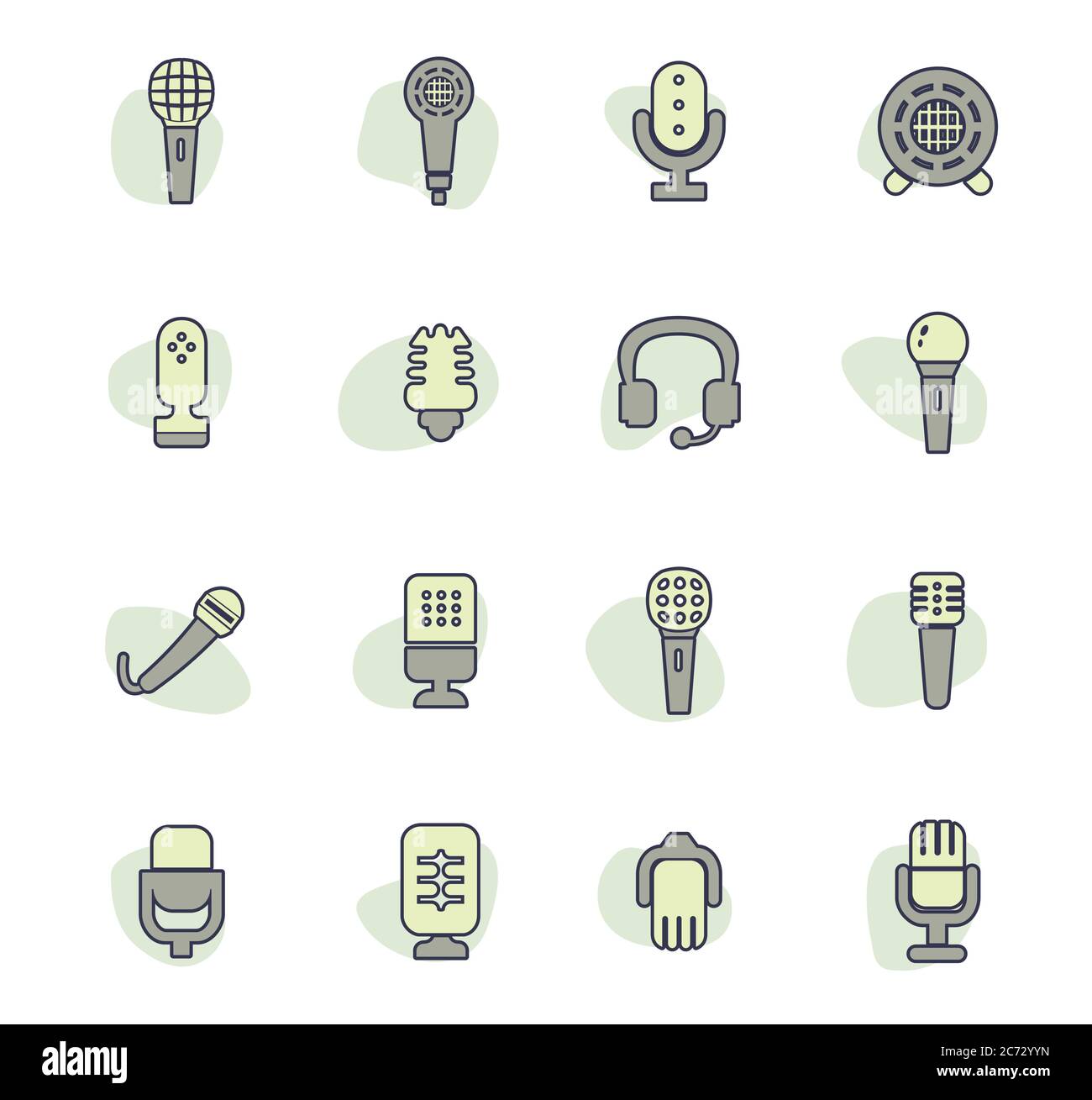 Microphone icons set Stock Vector Image & Art - Alamy