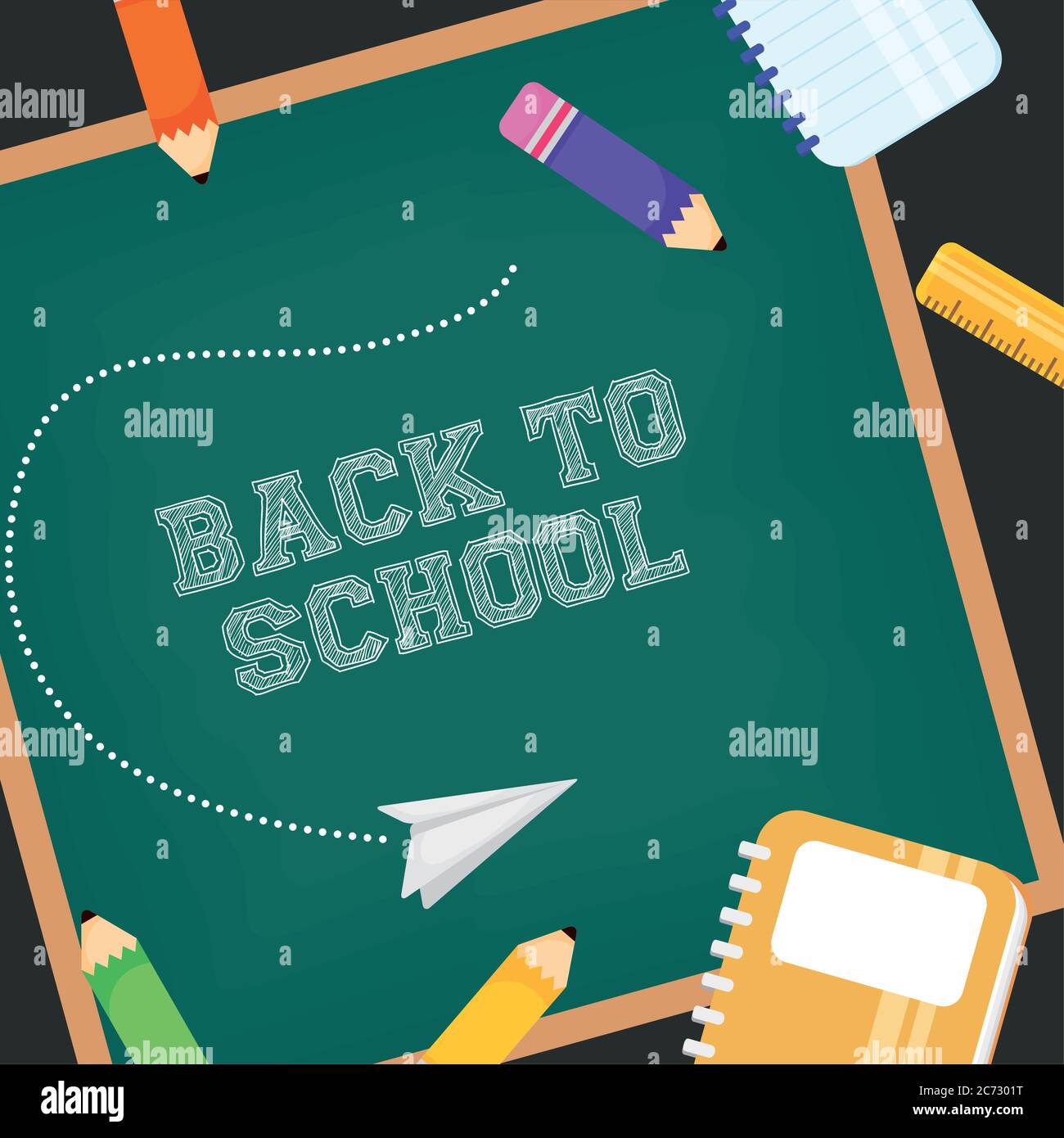 back to school poster with colors pencils vector illustration design ...