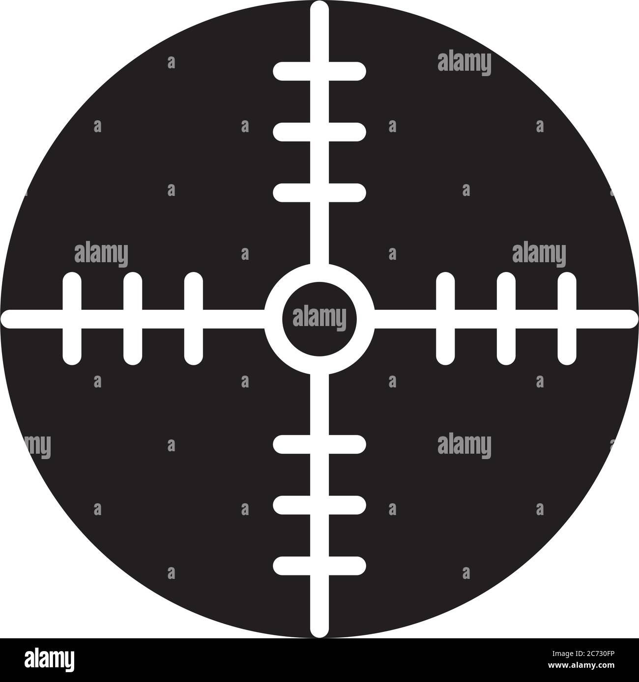 scope target icon over white background, silhouette style, vector ...
