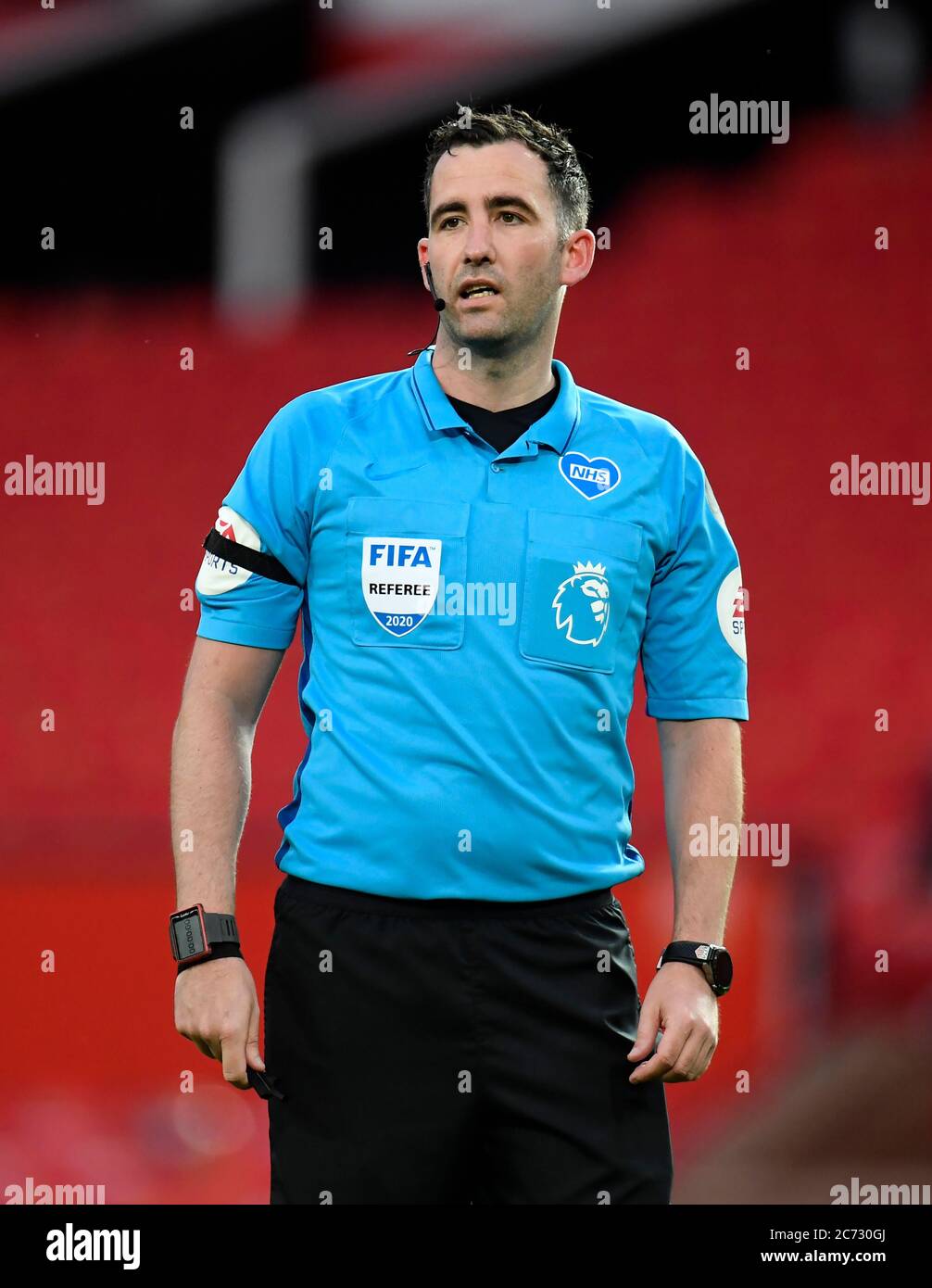 Match referee Chris Kavanagh during the Premier League match at Old ...