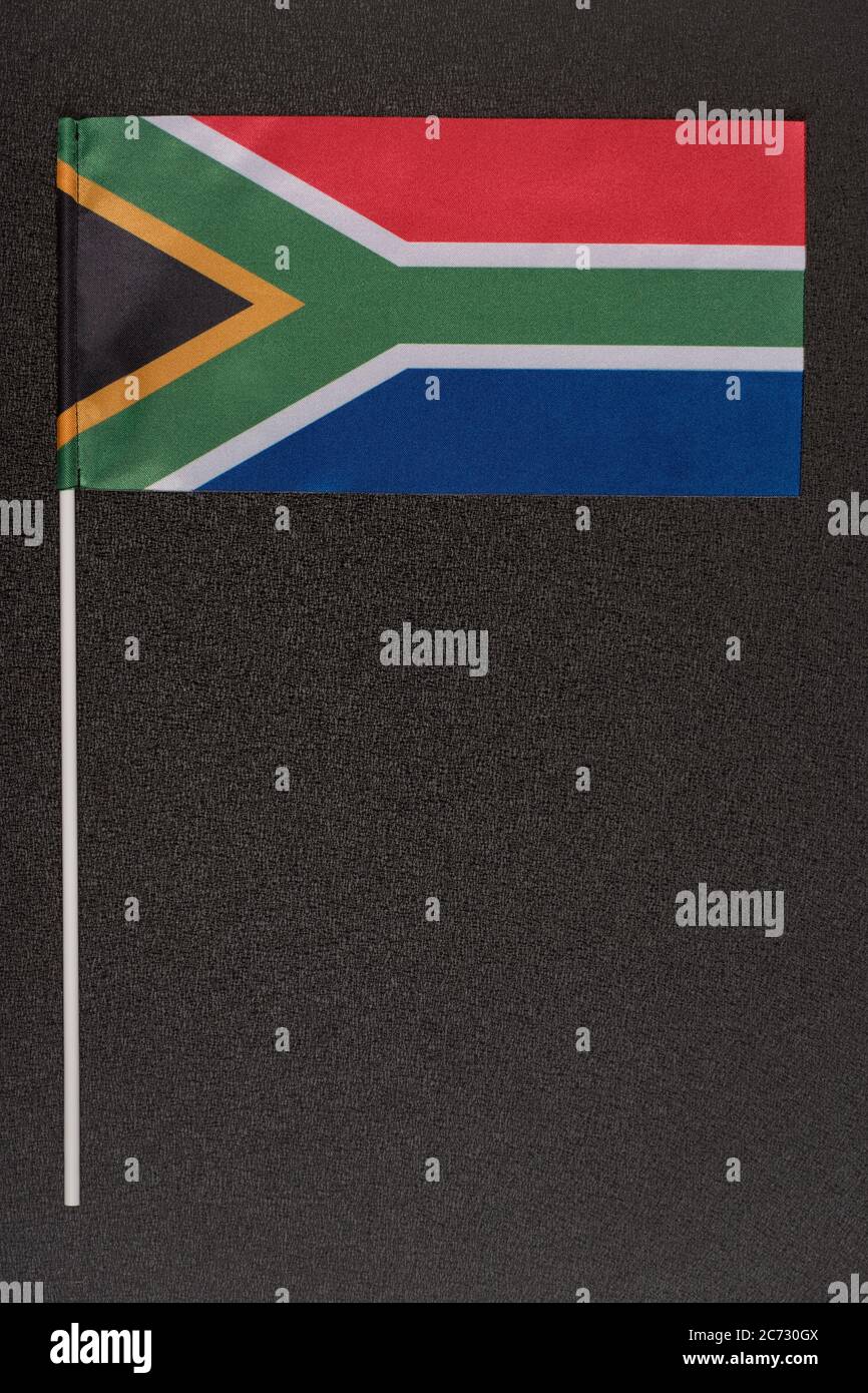 RSA flag on black background. National symbols of Republic of South ...