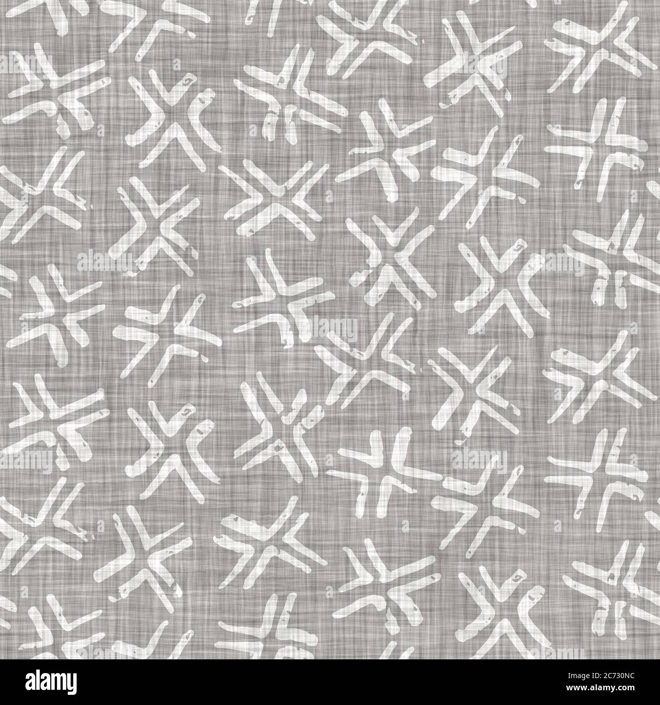 Seamless light grey woven doodle linen texture background. Flax hemp ...