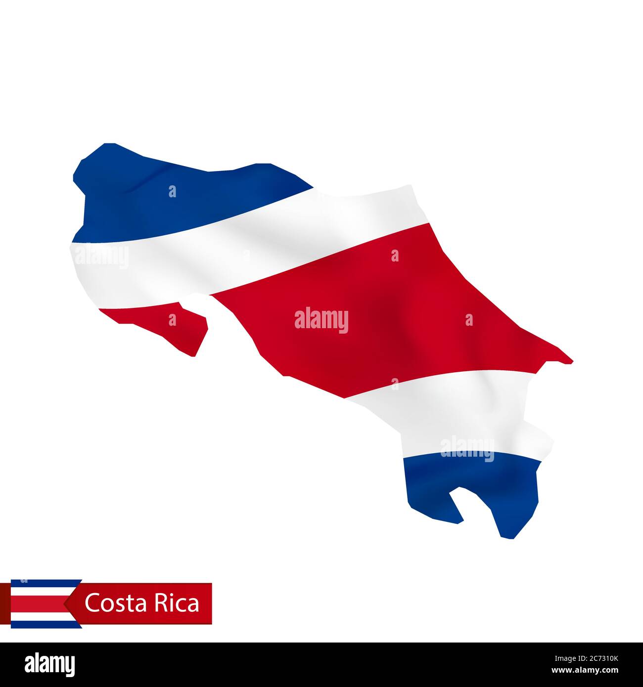 Flag of costa rica waving Stock Vector Images - Alamy