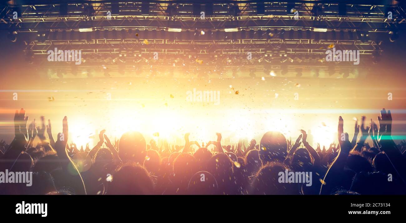 Concert panoramic image of the main stage Stock Photo - Alamy