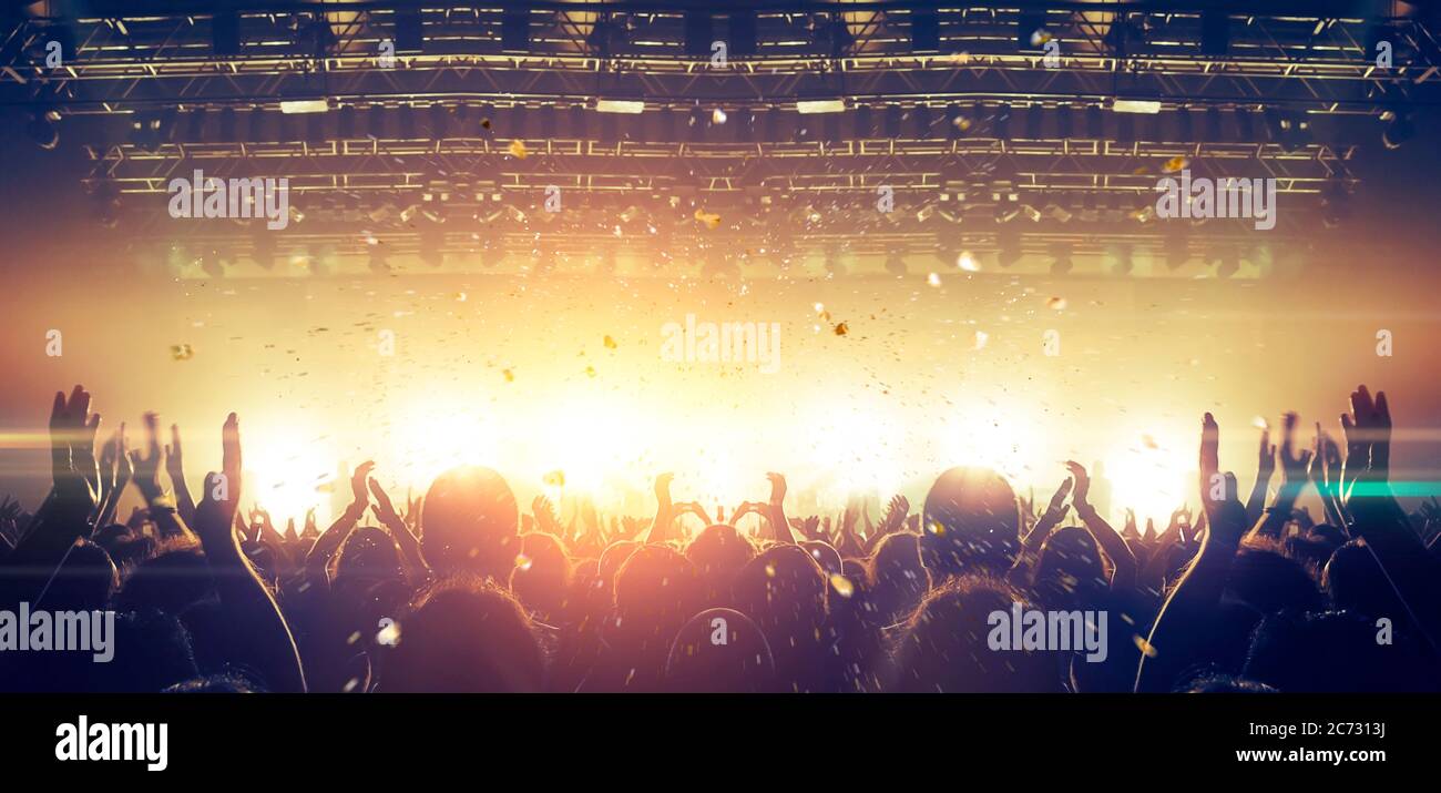 Concert panoramic image of the main stage Stock Photo - Alamy