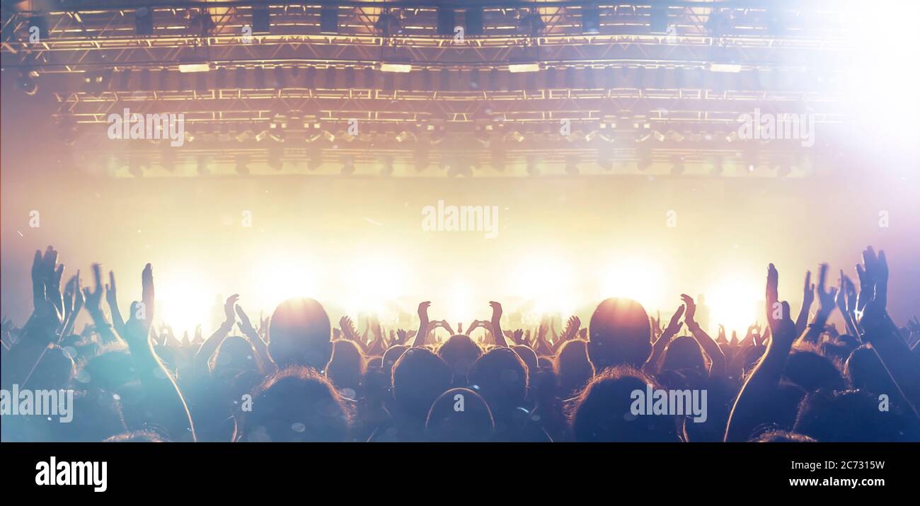 Concert panoramic image of the main stage Stock Photo - Alamy