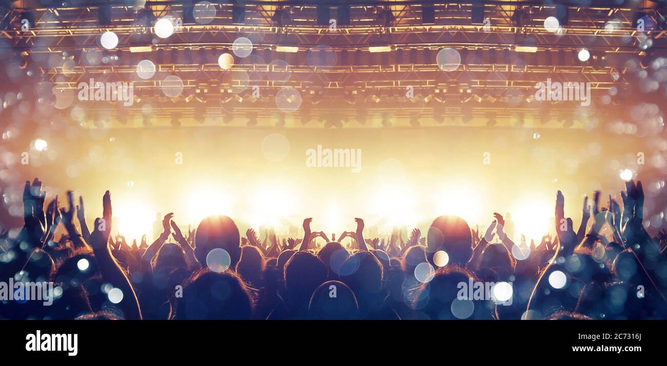 Concert panoramic image of the main stage Stock Photo - Alamy