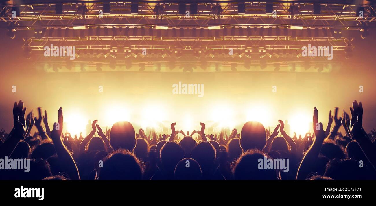 Concert panoramic image of the main stage Stock Photo - Alamy