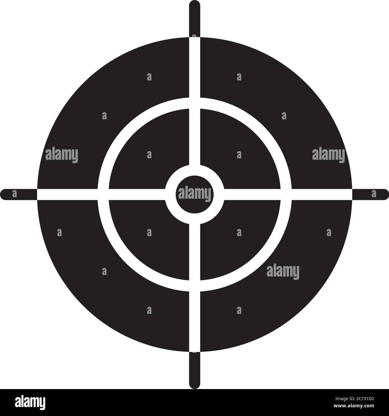 hunting target icon over white background, silhouette style, vector ...