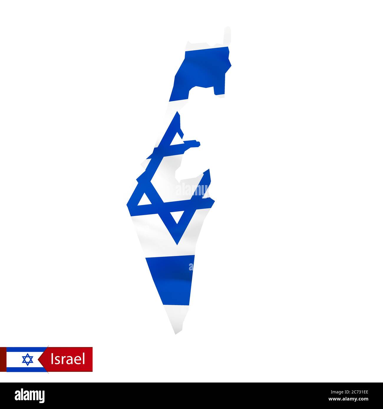 Israel map with waving flag of country. Vector illustration Stock ...
