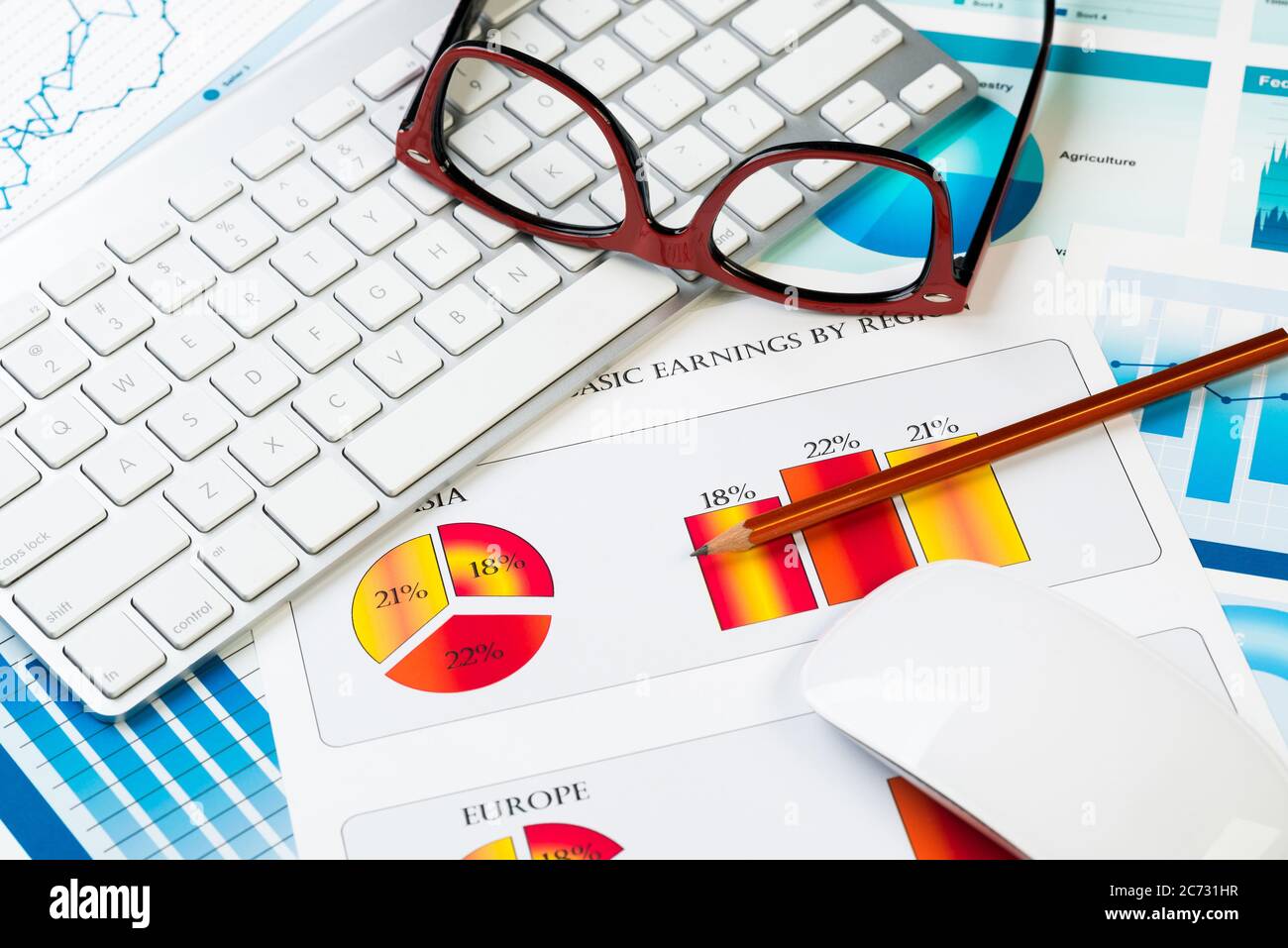 Preparing average sales report Stock Photo - Alamy