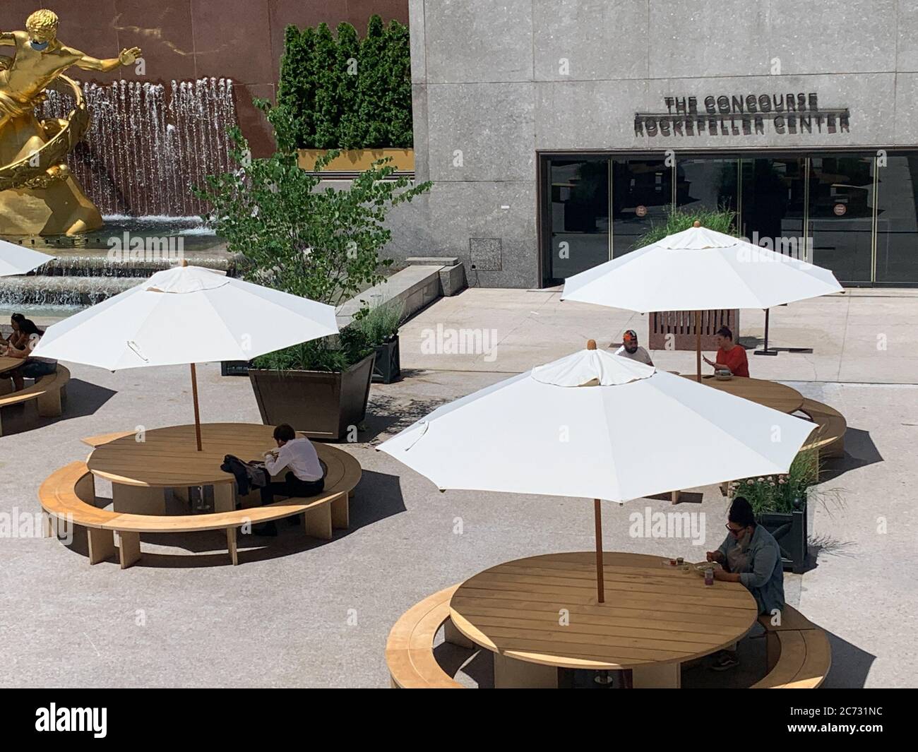 New York, USA. July 13, 2020, With the reopening of Rockefeller center ...