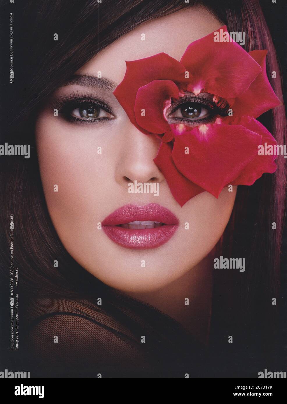 poster advertising Dior Rouge lipstick with Monica Bellucci in paper ...