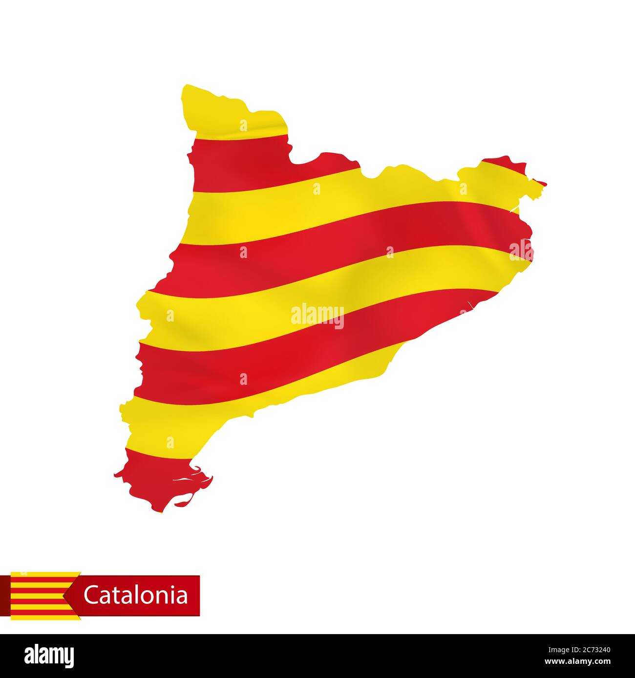 Catalonia map with waving flag of country. Vector illustration Stock Vector Image & Art - Alamy