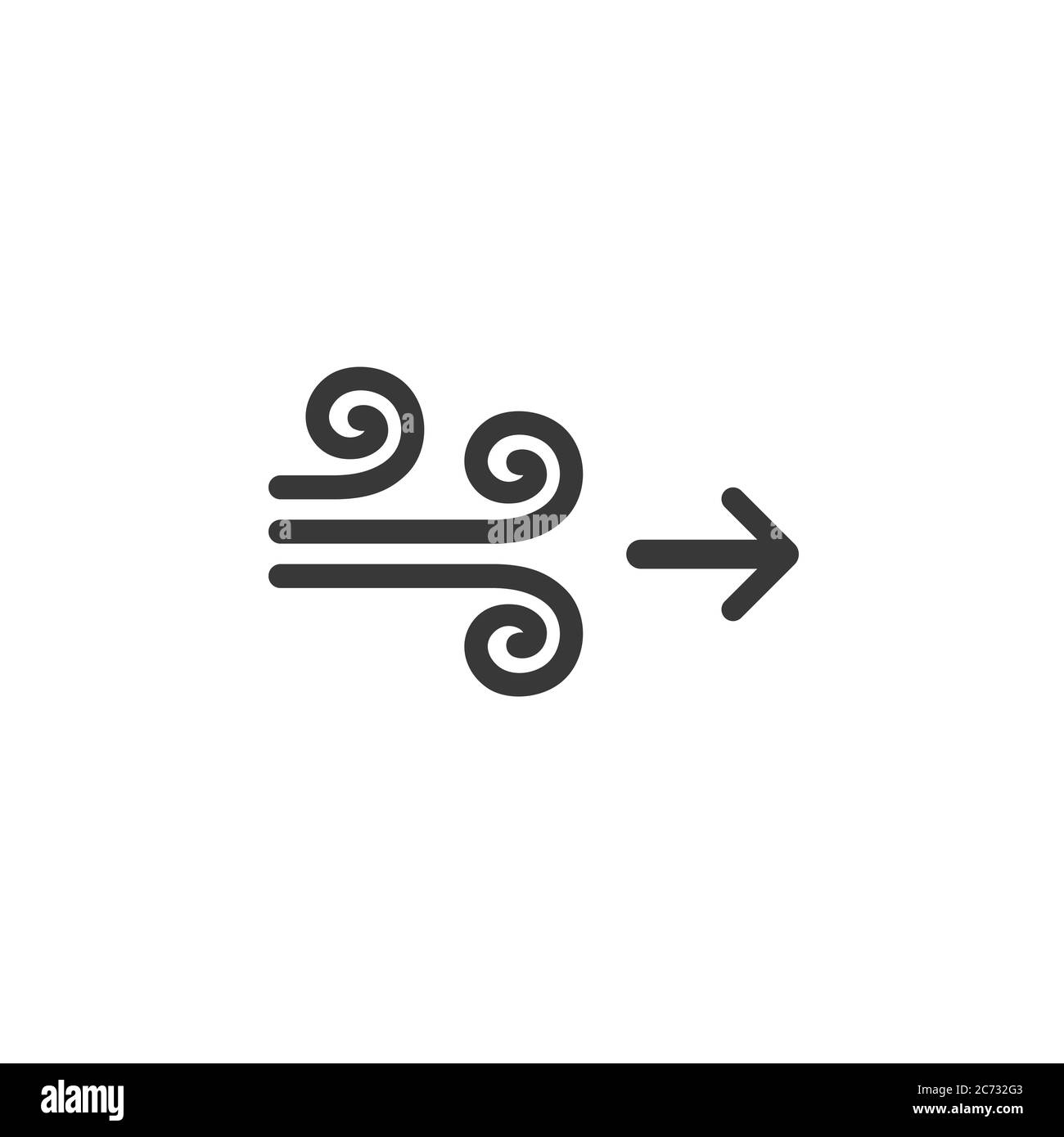 Wind with arrow. Isolated icon. Weather glyph vector illustration Stock ...