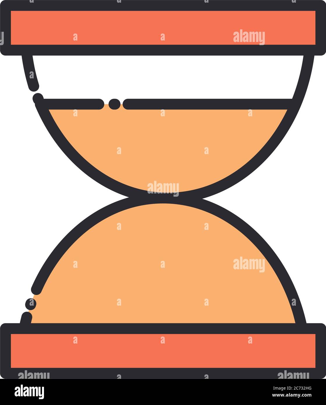 hourglass clock time line and fill design icon vector illustration ...