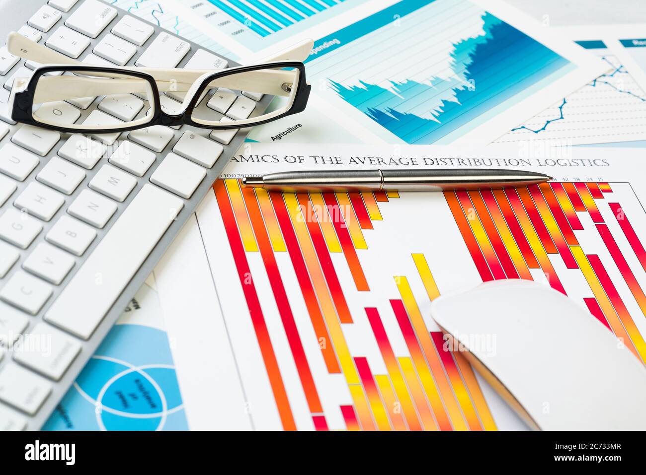 Preparing average sales report Stock Photo - Alamy