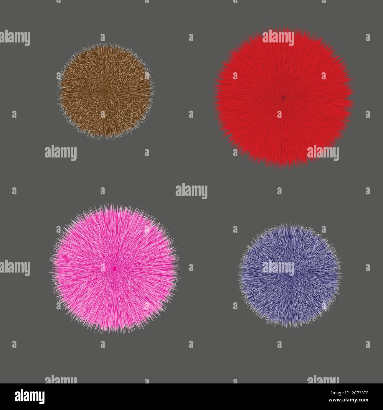 Blue Fluffy Vector Hair Ball Set Stock Vector Image & Art - Alamy