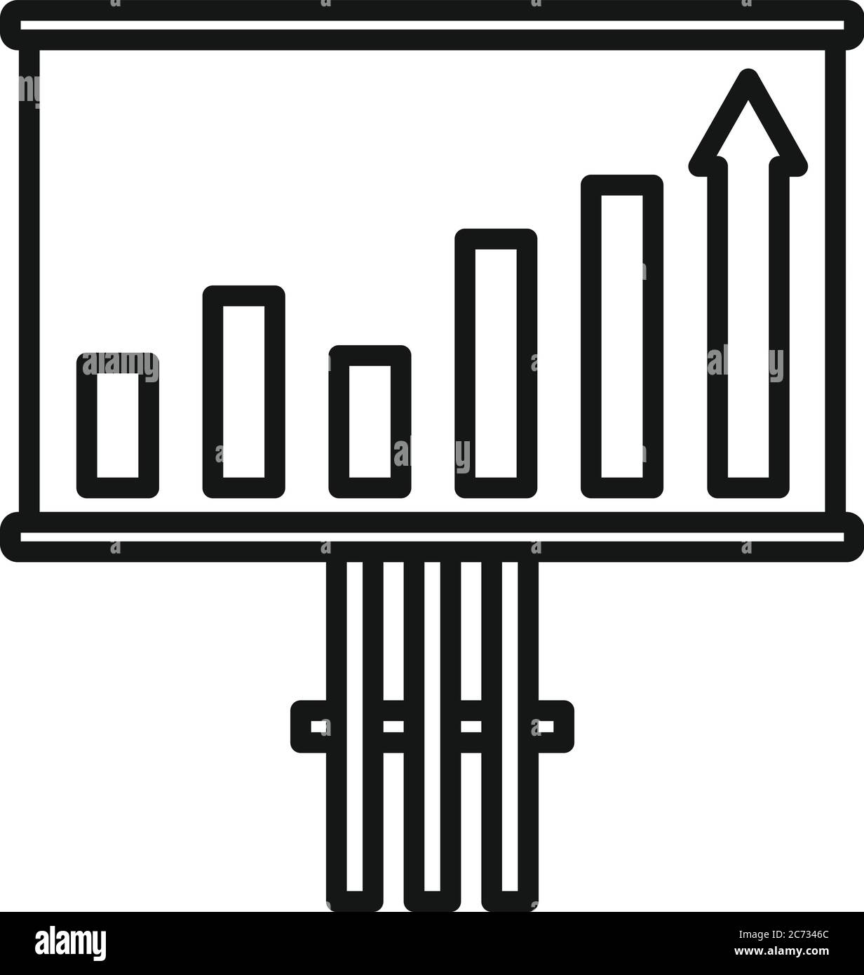 Success banner graph icon. Outline success banner graph vector icon for ...