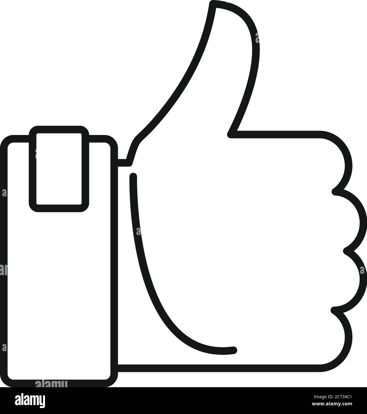 Excellence thumb up icon. Outline excellence thumb up vector icon for ...