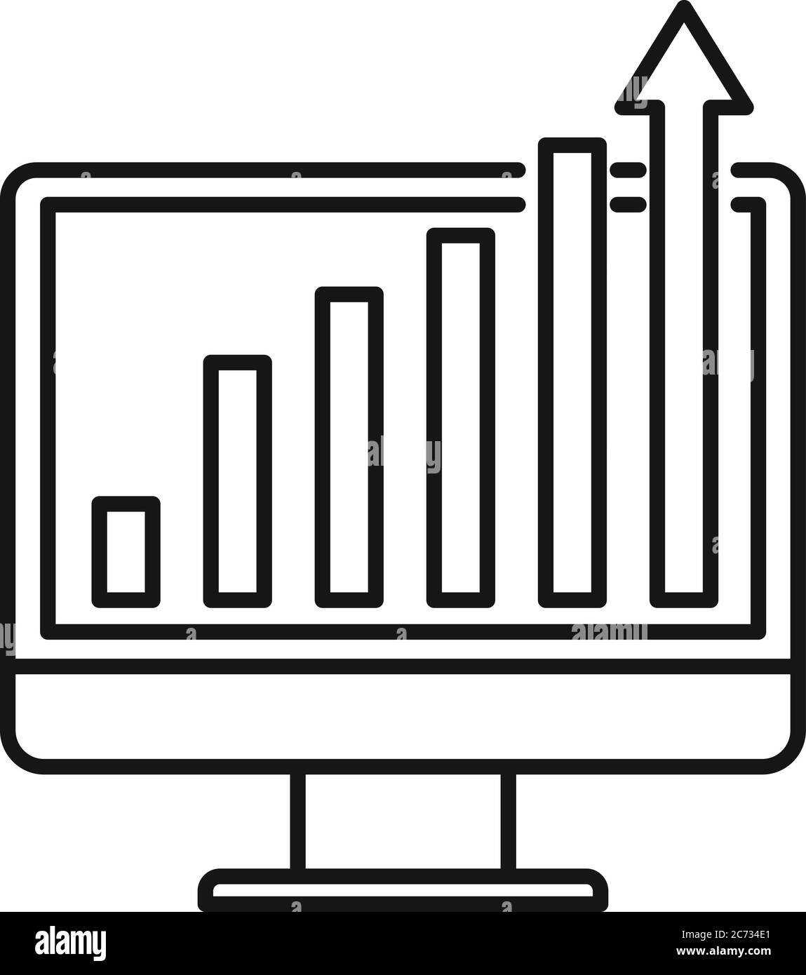 Online report graph icon. Outline online report graph vector icon for ...