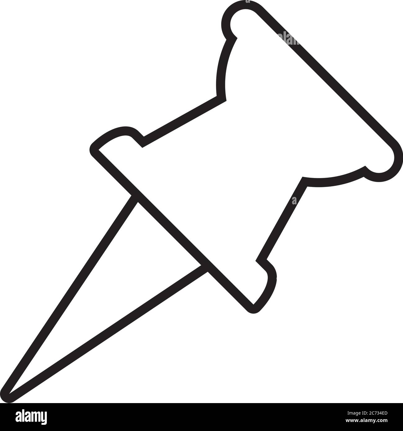 paper pin icon over white background, line style, vector illustration ...