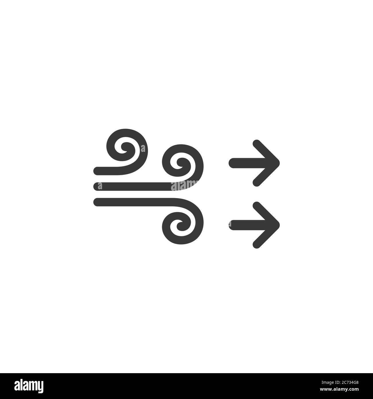 Wind with two arrows. Isolated icon. Weather glyph vector illustration ...