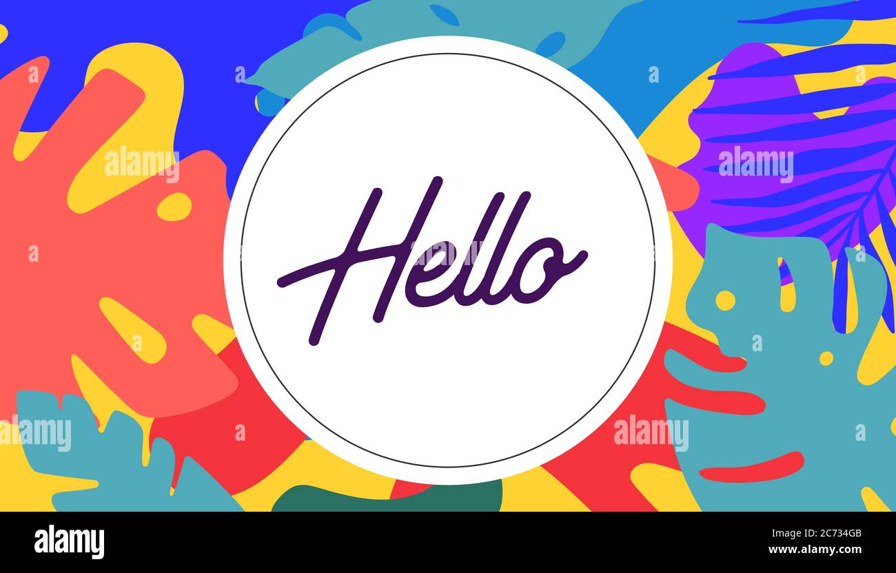 Hello. Tropical background in boho style Stock Vector Image & Art - Alamy
