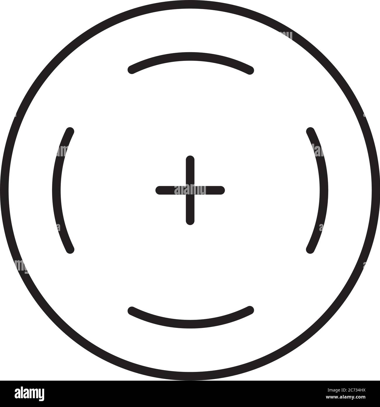 scope target icon over white background, line style, vector ...