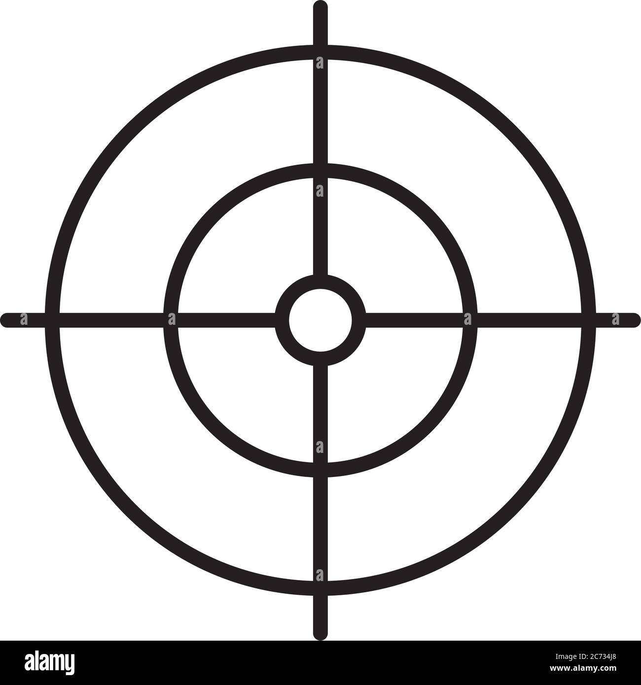 hunting target icon over white background, line style, vector ...
