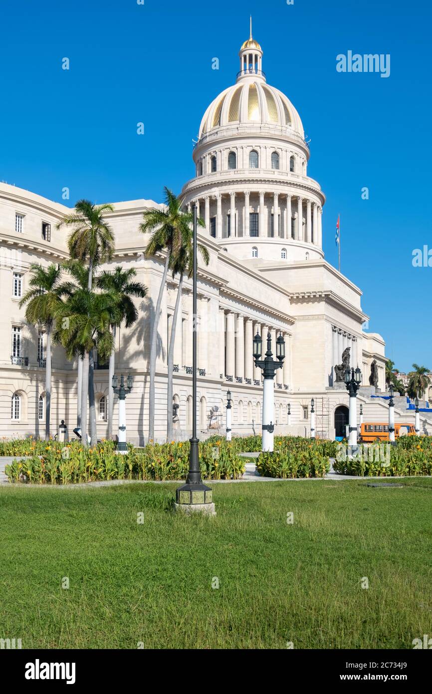 The recently restored Capitol of Havana, an icon of the cuban capital ...