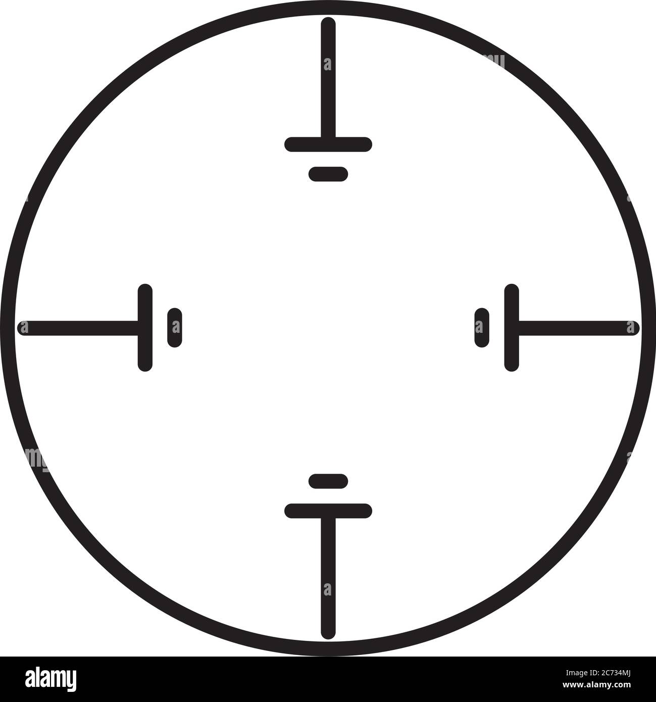 sniper target icon over white background, line style, vector ...