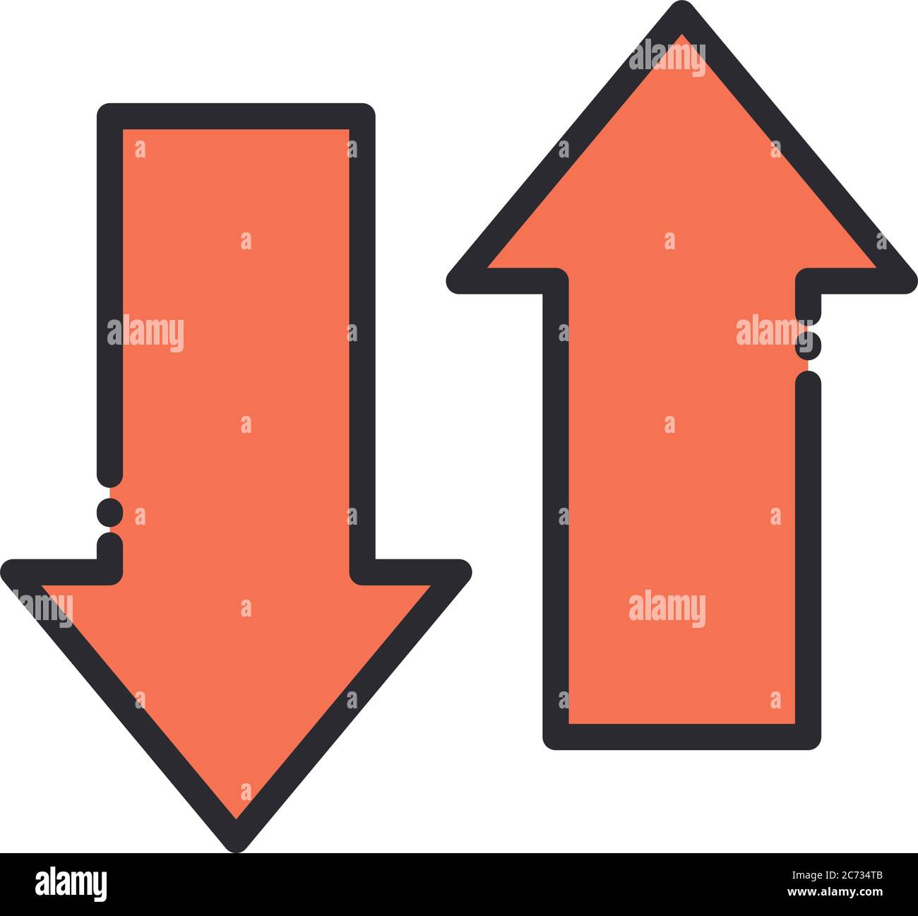 arrows direction guide line and fill design icon vector illustration ...