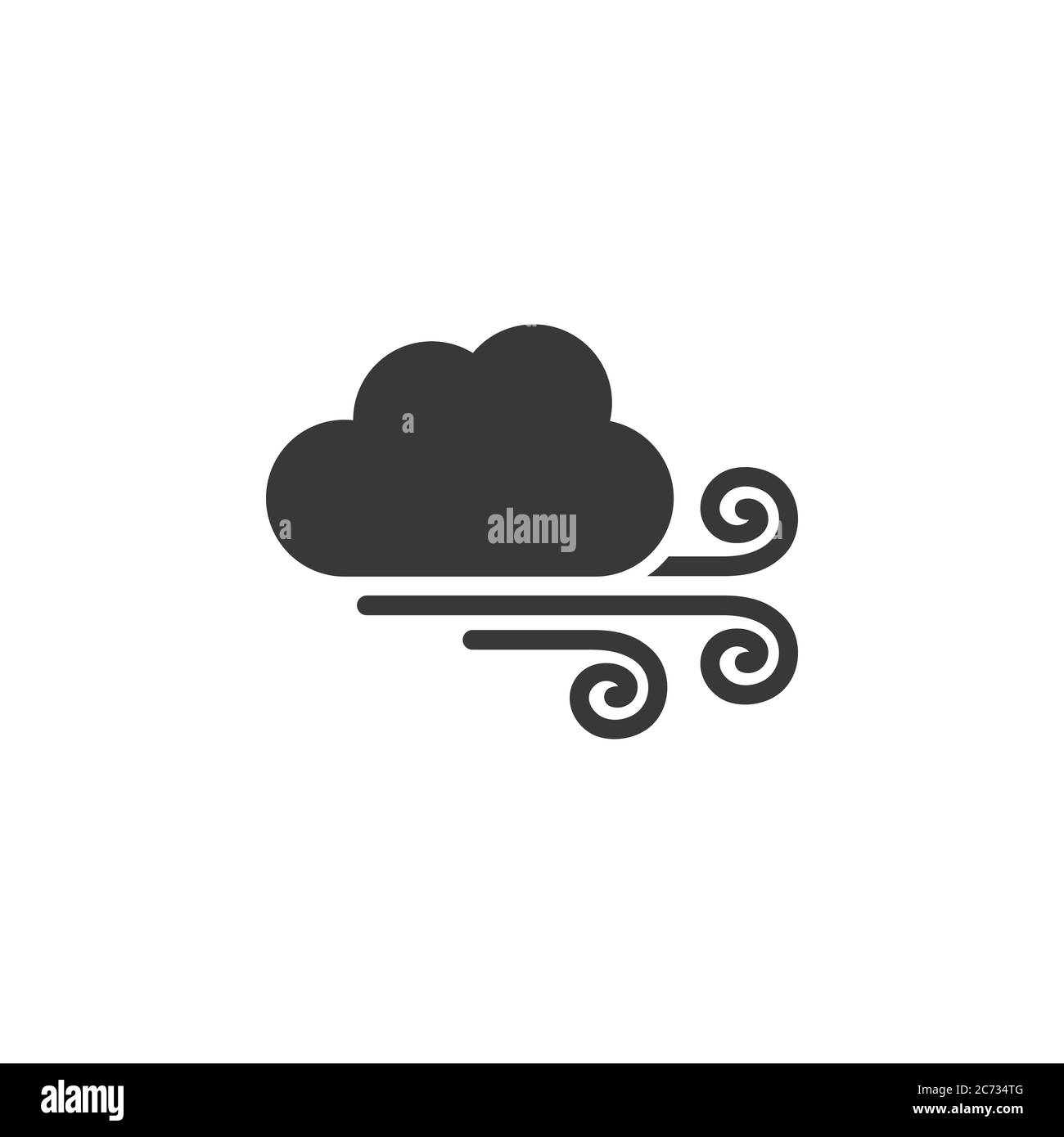 Strong wind and cloud. Isolated icon. Weather glyph vector illustration ...