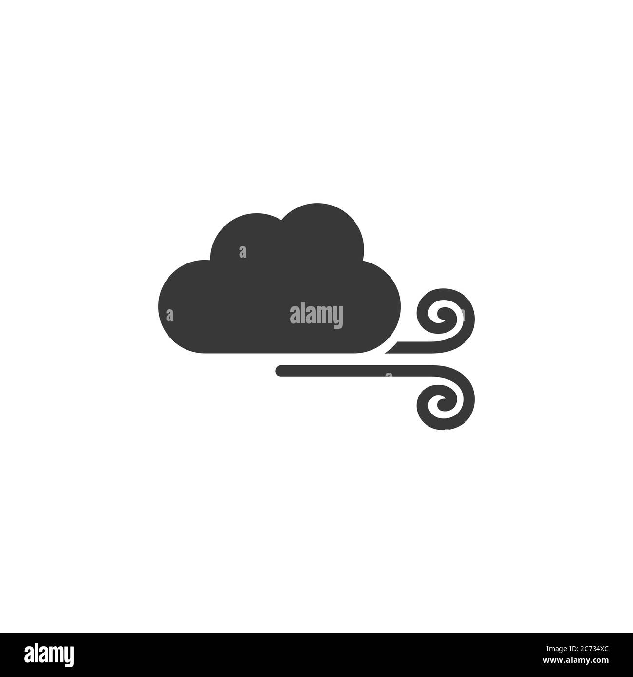Wind and cloud. Isolated icon. Weather glyph vector illustration Stock ...