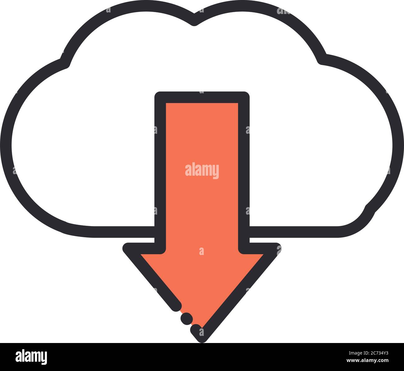 social media cloud computing download data digital internet network technology line and fill ...