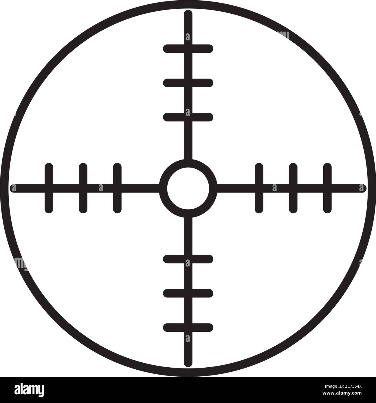 scope target icon over white background, line style, vector ...