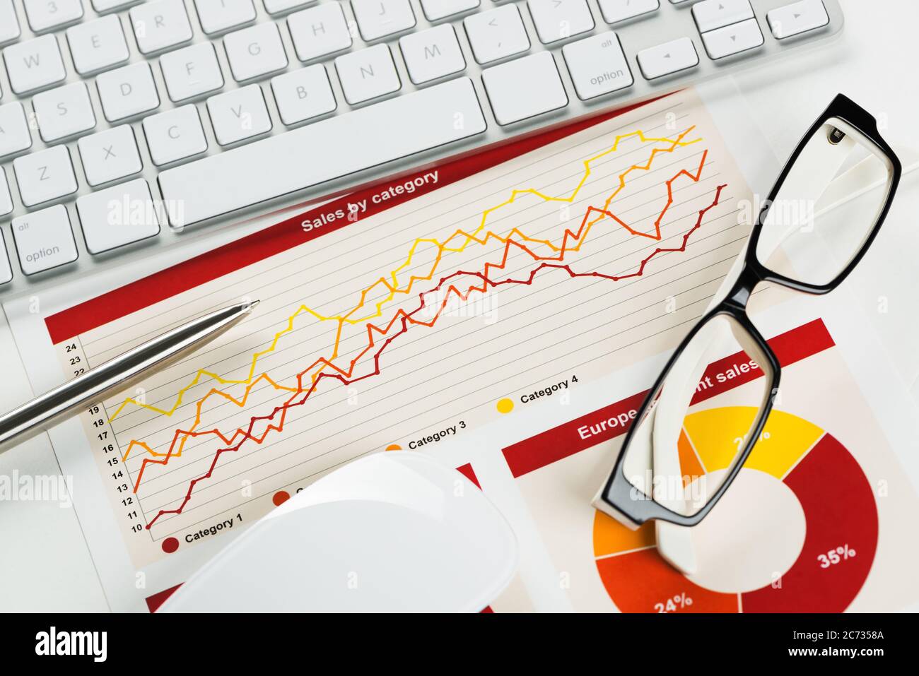 Preparing average sales report Stock Photo - Alamy