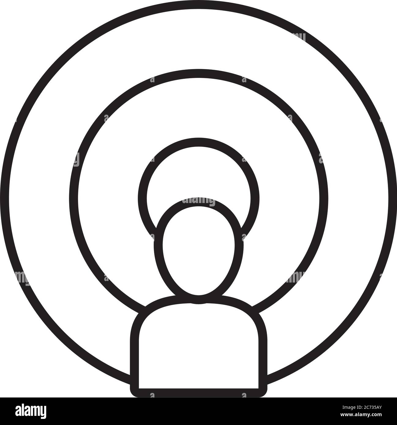 person target icon over white background, line style, vector ...