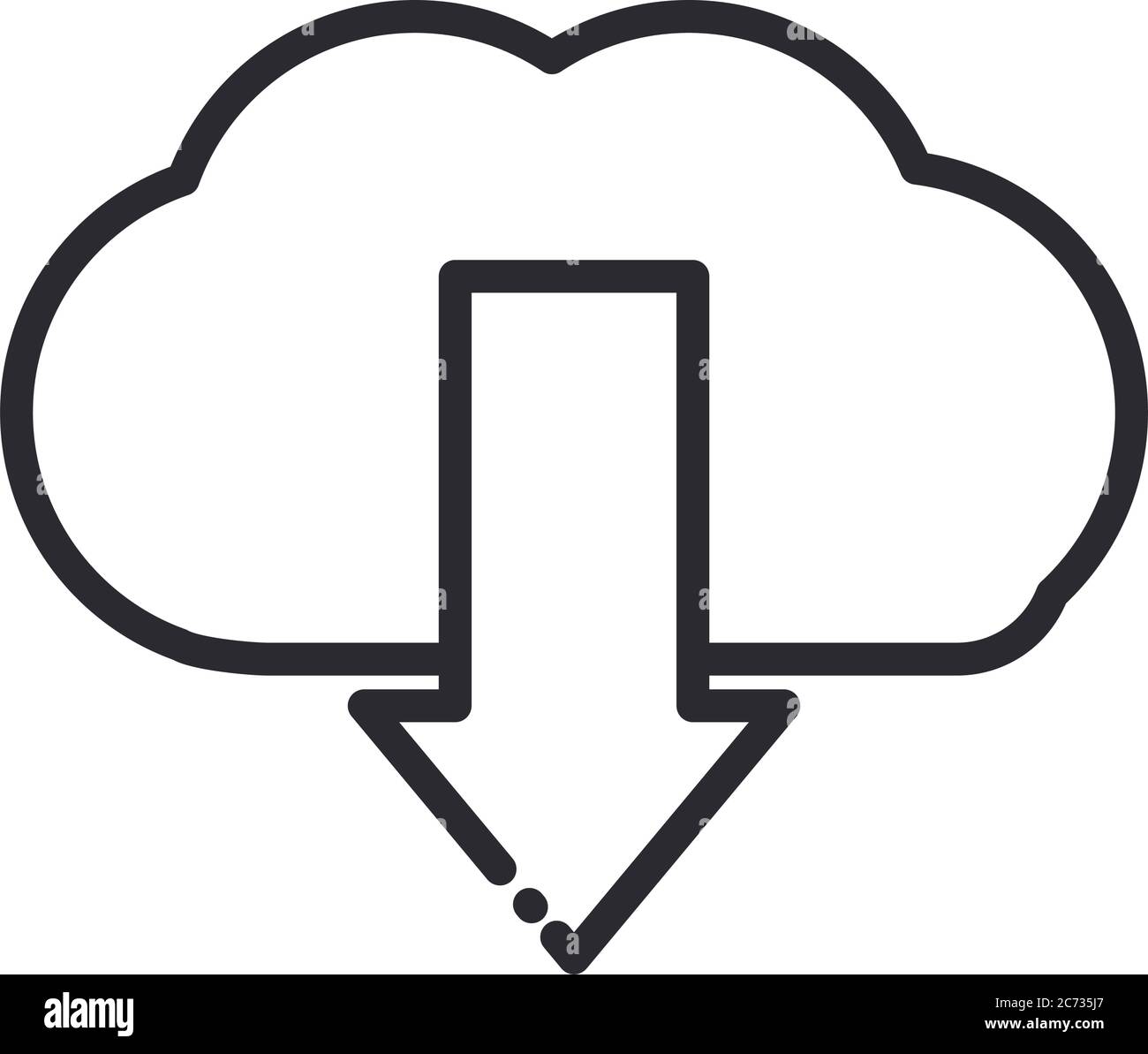 social media cloud computing download data digital internet network technology line style icon ...