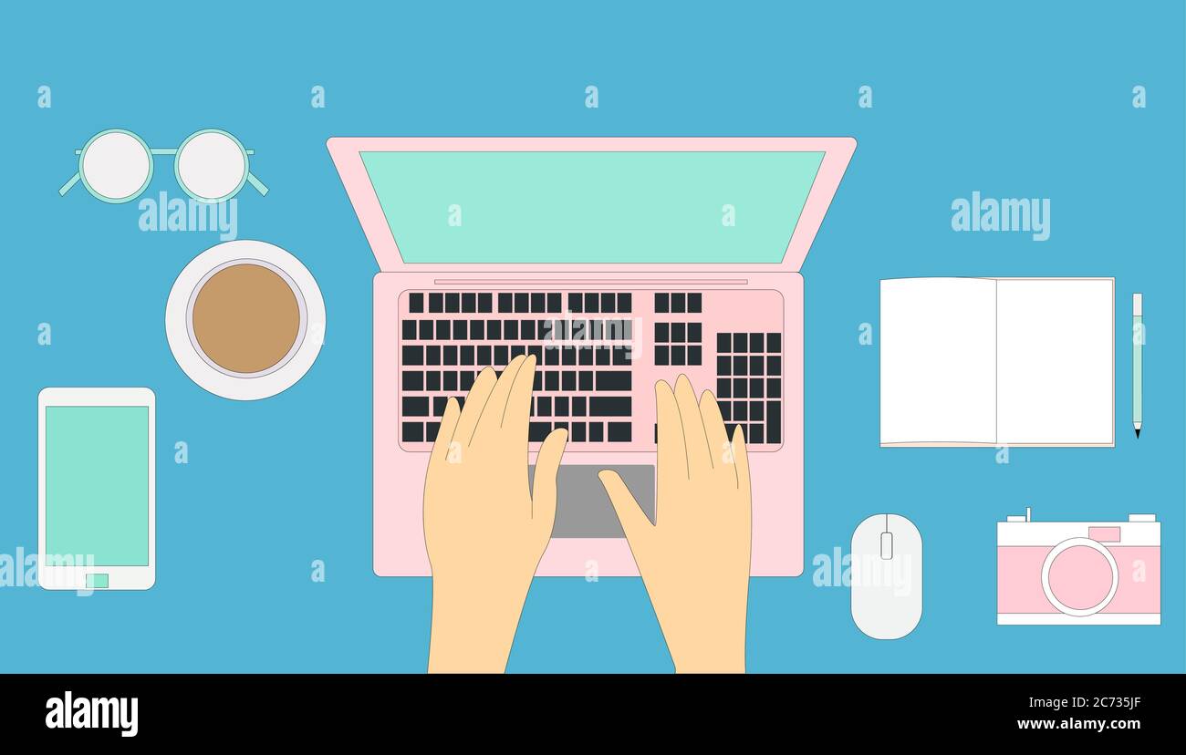 Typing hands woman in Stock Vector Images - Alamy