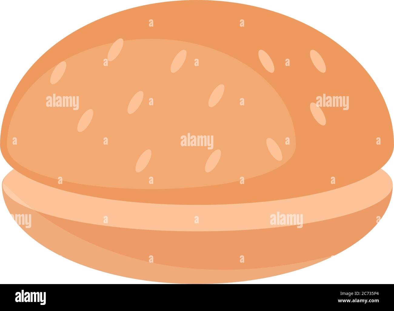 bread bun fresh menu bakery food product vector illustration flat style ...