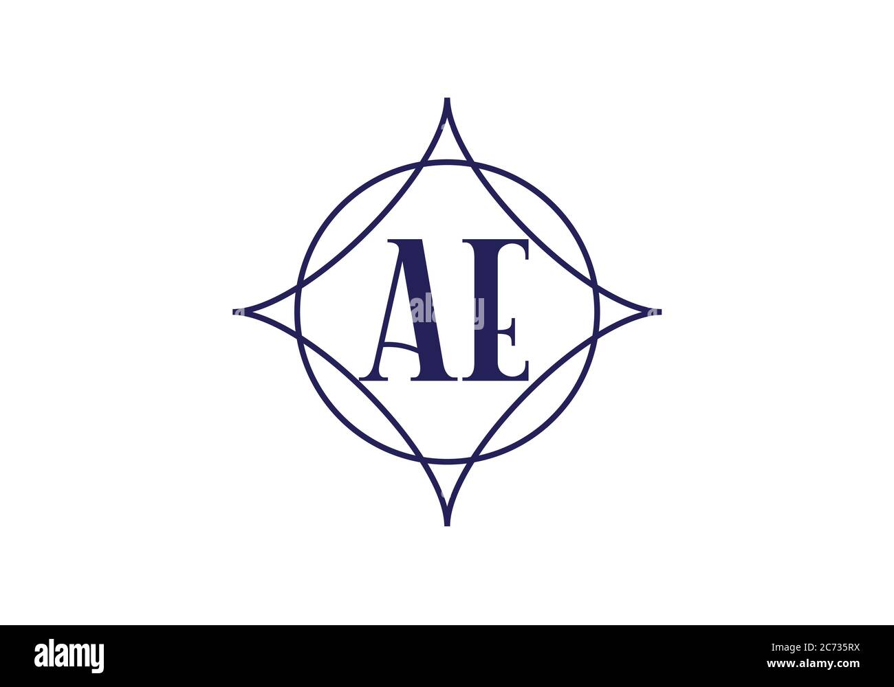 Initial Monogram Letter A E Logo Design Vector Template. A E Letter ...